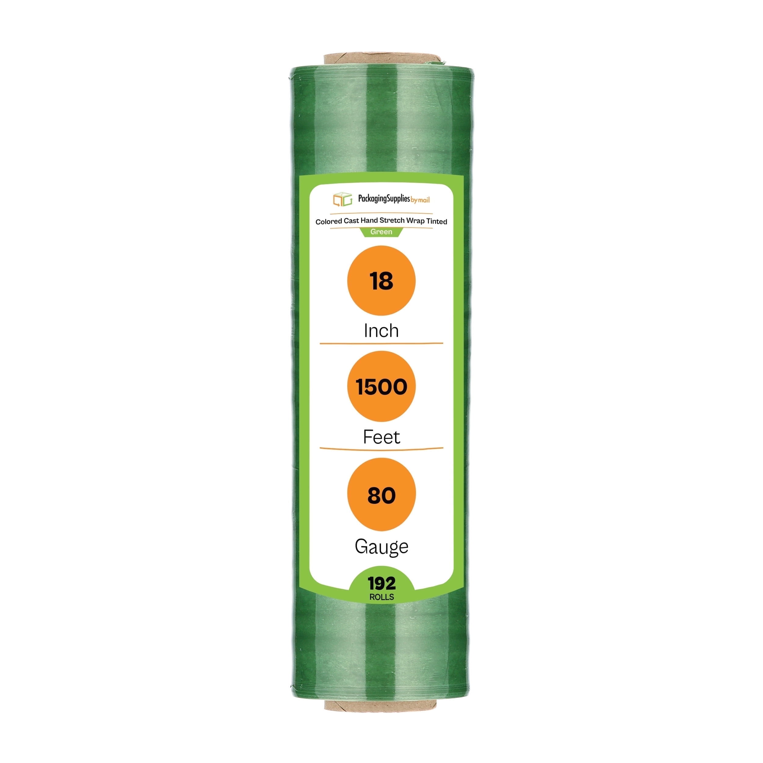 PSBM Cast Hand Stretch Wrap 18" x 1500' 192 Rolls 80 Gauge Plastic ...