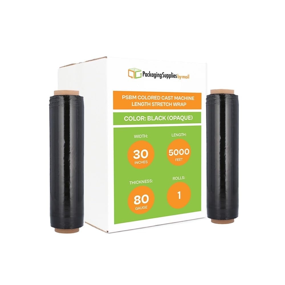 PSBM Cast Machine Stretch Wrap 30 Inch x 5000 Feet 1 Roll 80 Gauge ...