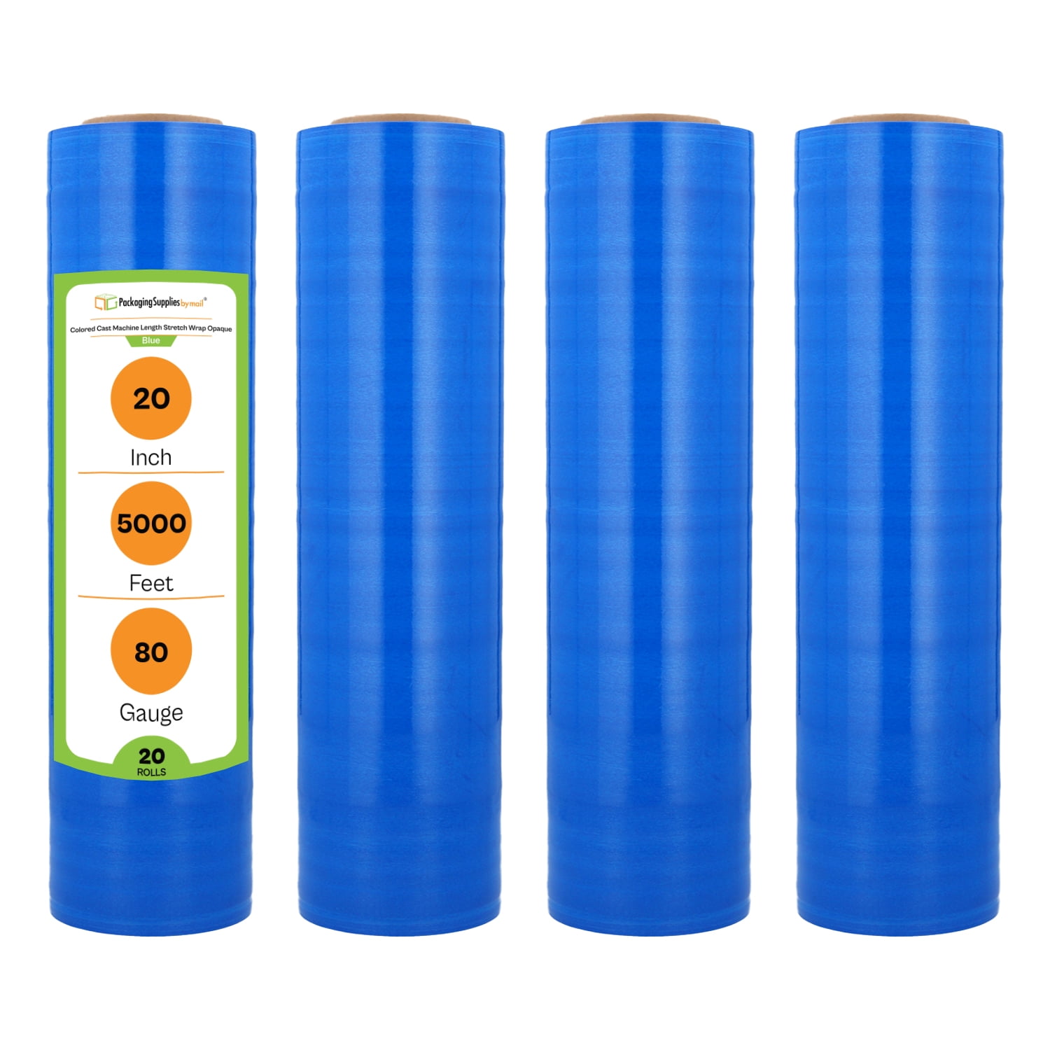PSBM Cast Machine Stretch Wrap 20 Inch x 5000 Feet 20 Rolls 80 Gauge ...