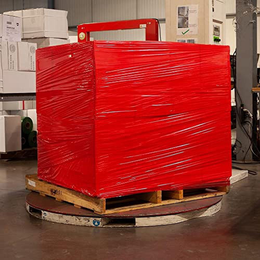 PSBM Machine Red Stretch Wrap, 1 Pack, 20 Inch x 5000 Feet, 80 Gauge ...