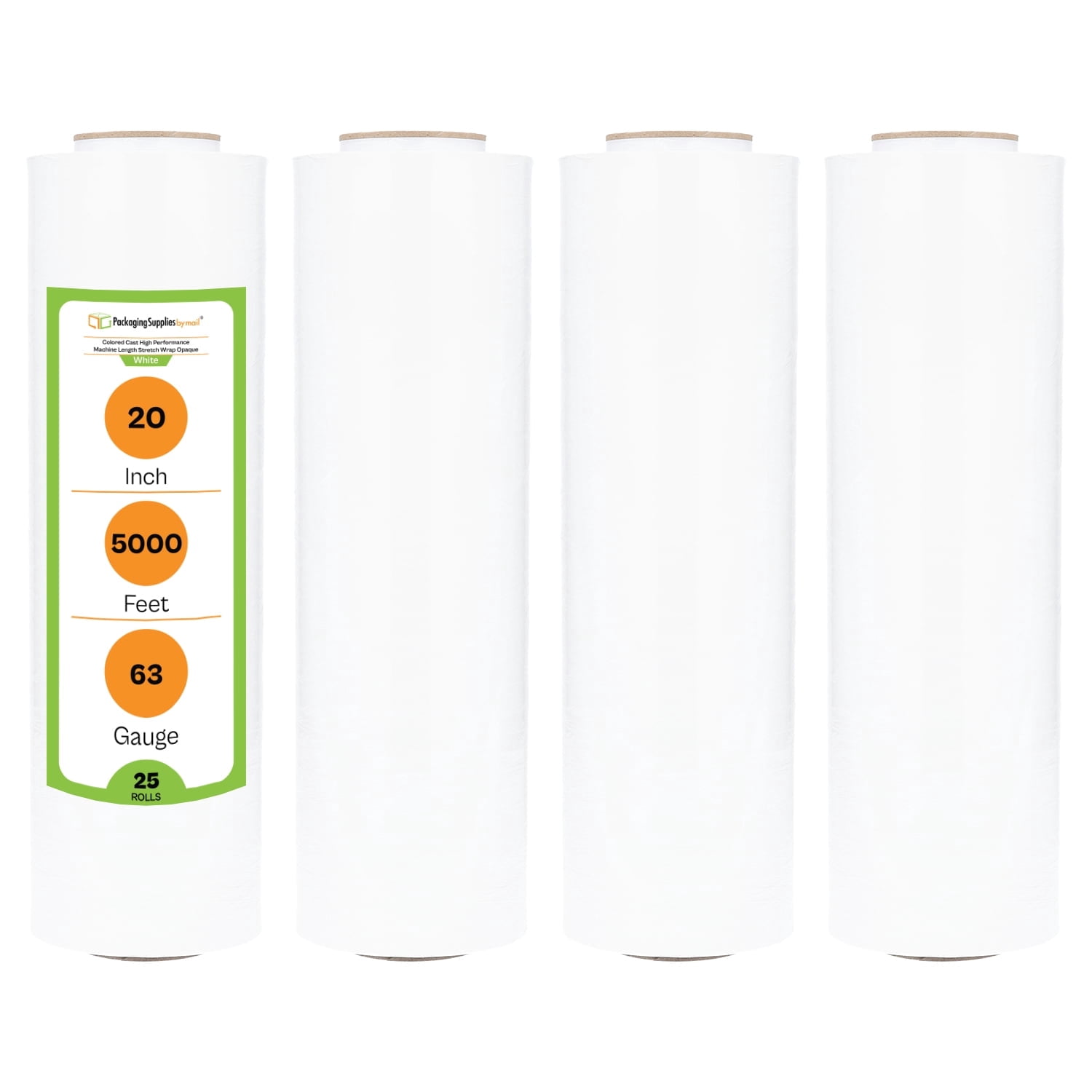 PSBM High Performance Machine Stretch Wrap 20 Inch x 5000 Feet 25 Rolls ...