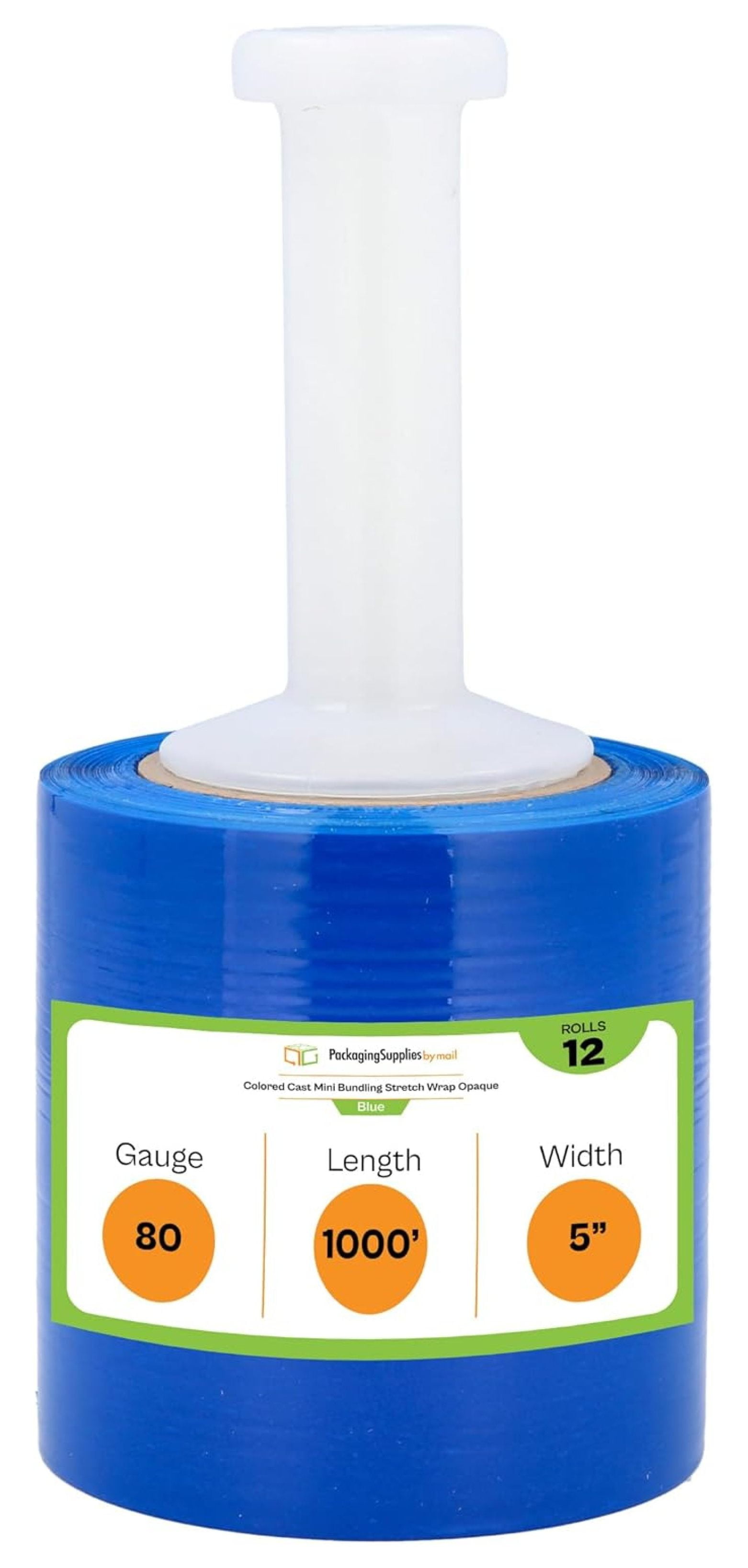 PSBM Mini Blue Stretch Wrap with Built in Handles, 12 Pack, 5 Inch x ...