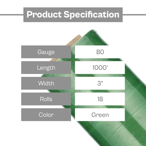 PSBM Mini Green Stretch Wrap with Handle, 18 Pack, 3 Inch x 1000 Feet ...