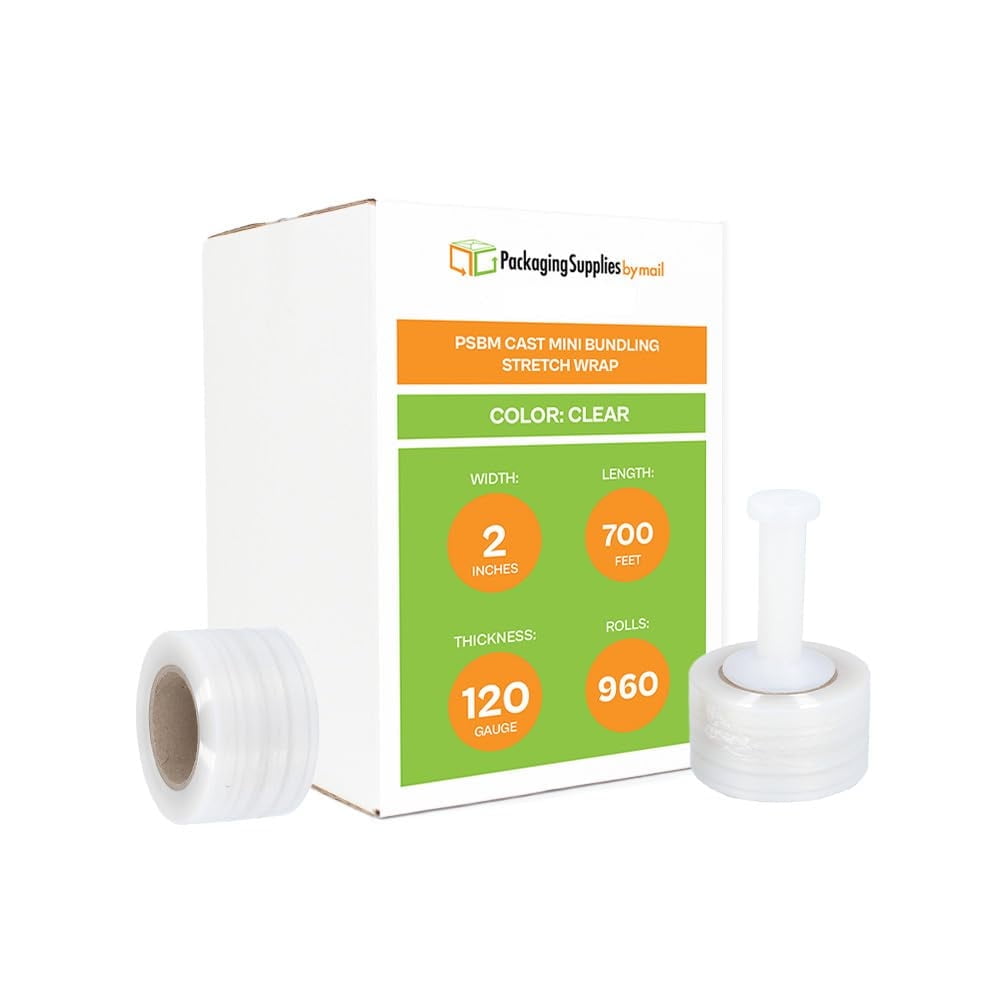 PSBM Mini Stretch Wrap with Handle 2 Inch x 700 Feet 960 Rolls 120 ...