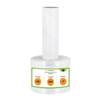 PSBM Cast Hand Stretch Wrap 12" x 2000' 8 Rolls 60 Gauge Clear Plastic ...