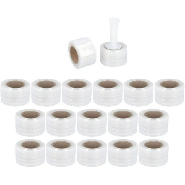 PSBM-Mini Stretch Wrap with Handle, 18 Pcs, 3 Inch x 1000 Feet, 80 Gauge, Clear, Small Plastic ...