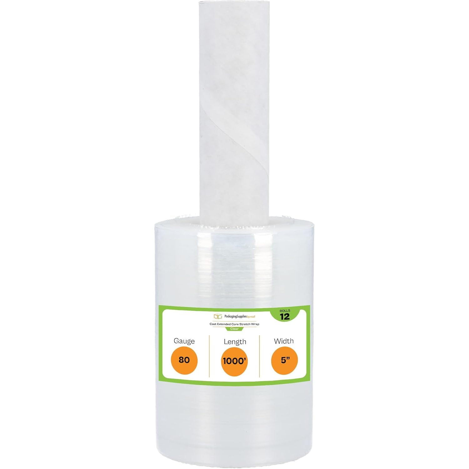 PSBM Mini Stretch Wrap with Handles, 12 Pack, 5 Inch x 1000 Feet, 80 ...