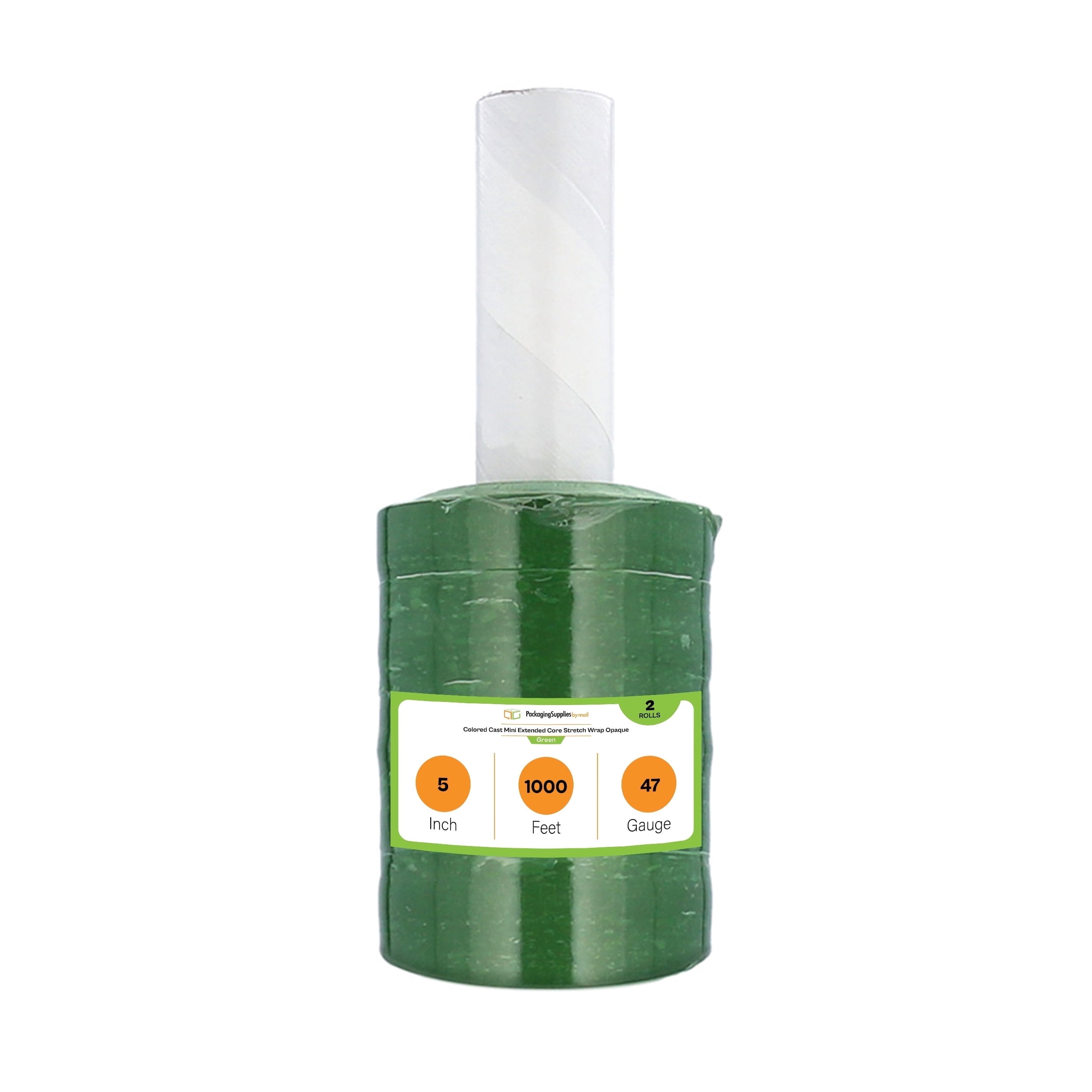 PSBM Extended Core Mini Stretch Wrap 5" x 1000' 2 Rolls 47 Gauge ...