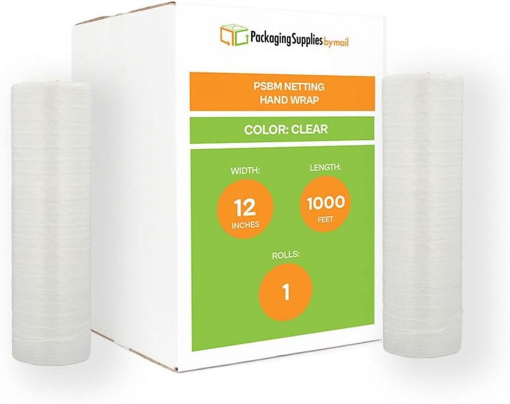 PSBM Neeting Hand Stretch Wrap 12" x 1000' 1 Roll Plastic Clear Film ...