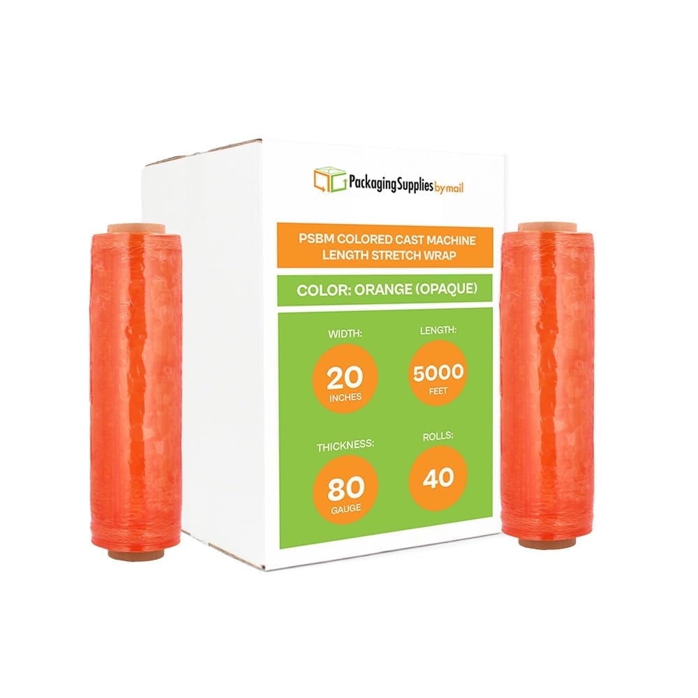 PSBM Cast Machine Stretch Wrap 20 Inch x 5000 Feet 40 Rolls 80 Gauge ...