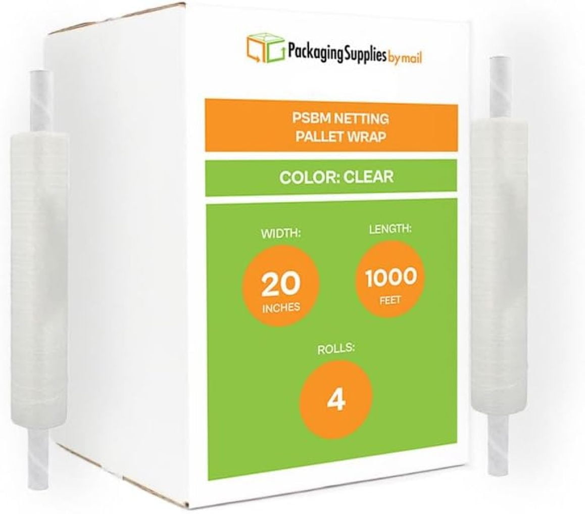 PSBM Pallet Netting Vented Stretch Wrap with Extended Core Handles, 4 ...