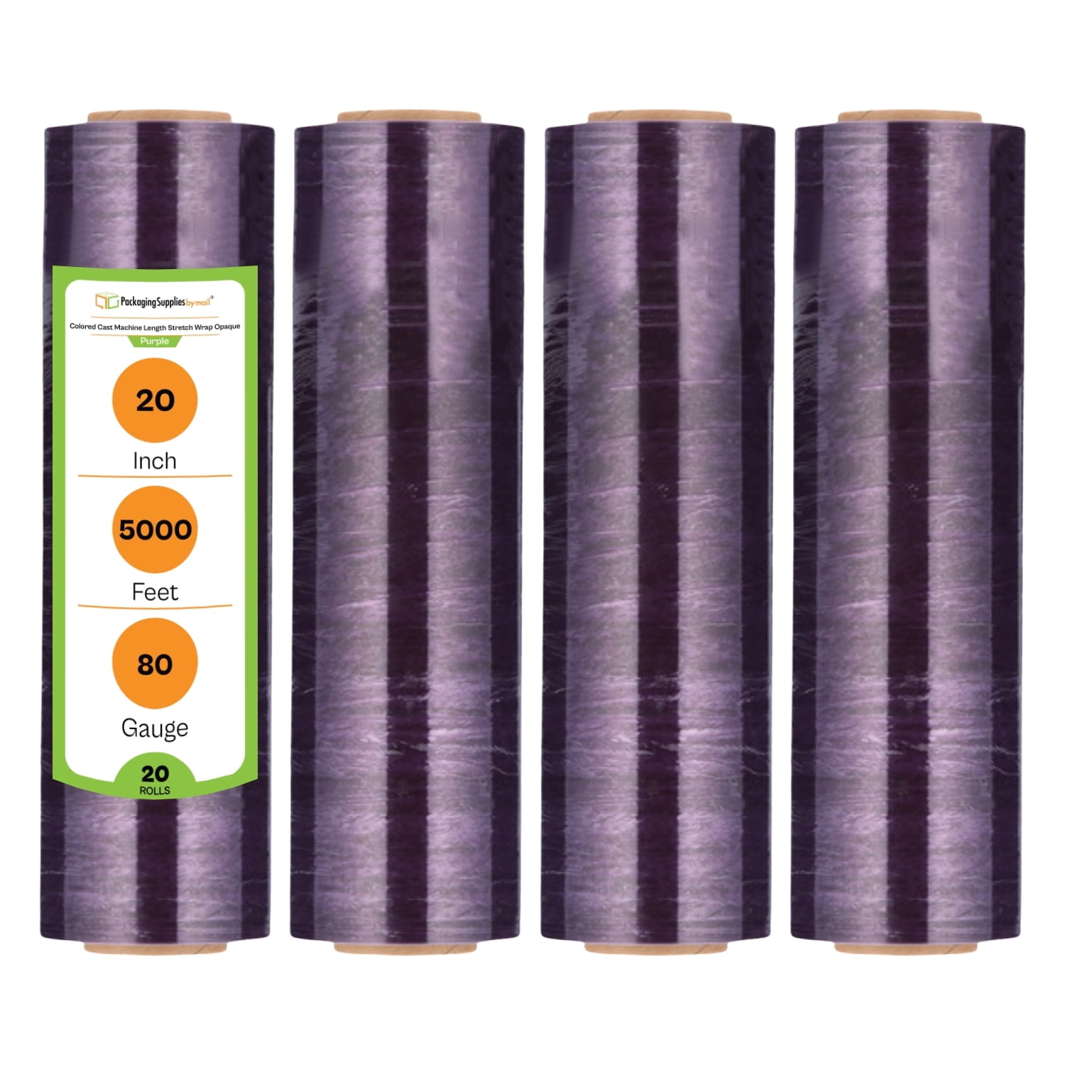 PSBM Cast Machine Stretch Wrap 20 Inch x 5000 Feet 20 Rolls 80 Gauge ...