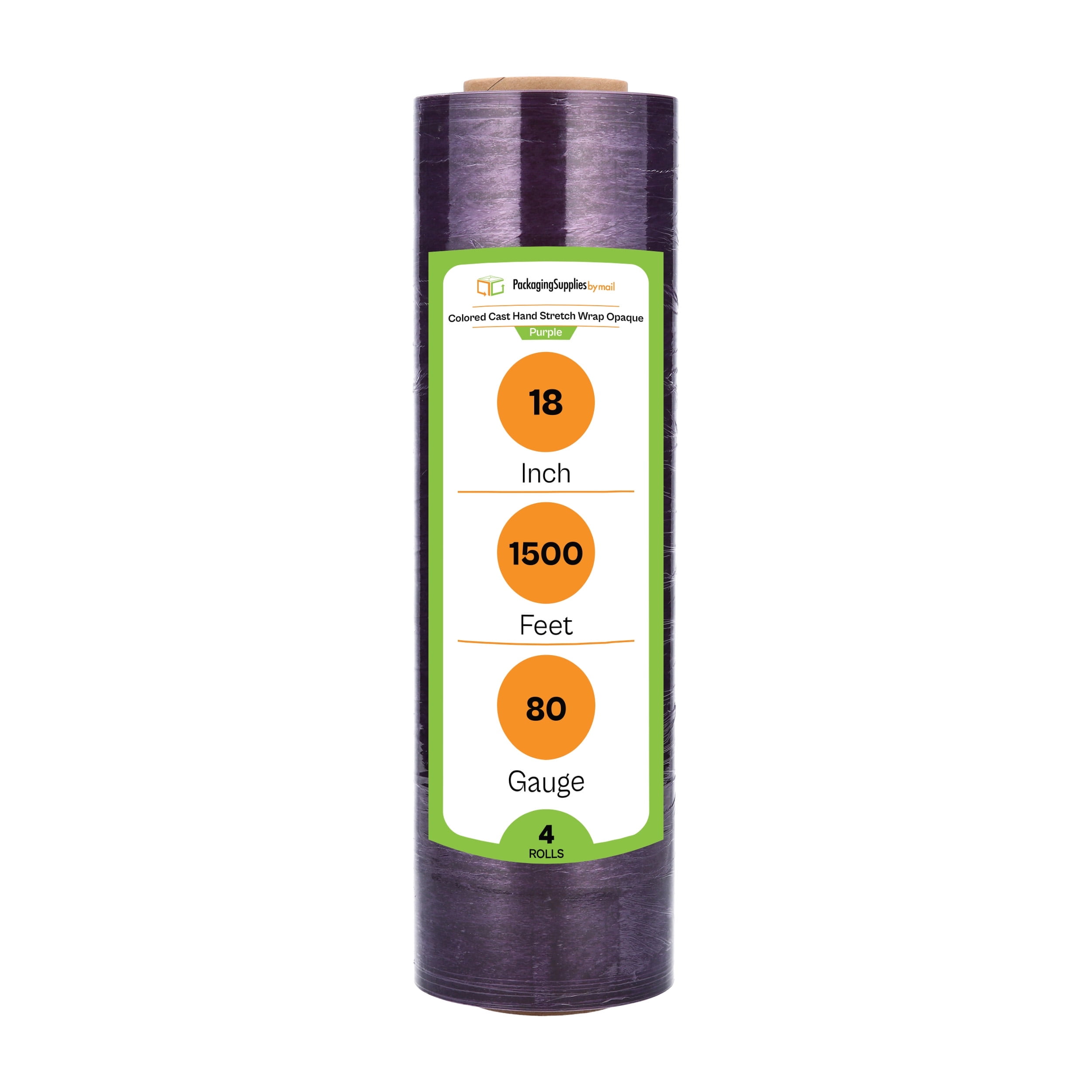 PSBM Purple Stretch Wrap, 4 Rolls, 18 Inch x 1500 Feet, 80 Gauge ...