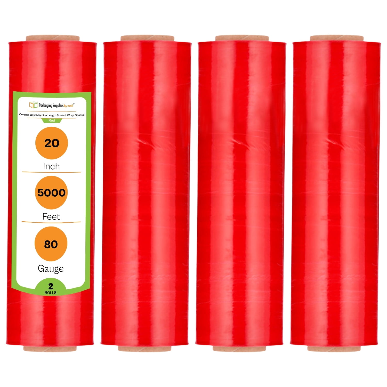 PSBM Cast Machine Stretch Wrap 20 Inch x 5000 Feet 2 Rolls 80 Gauge ...