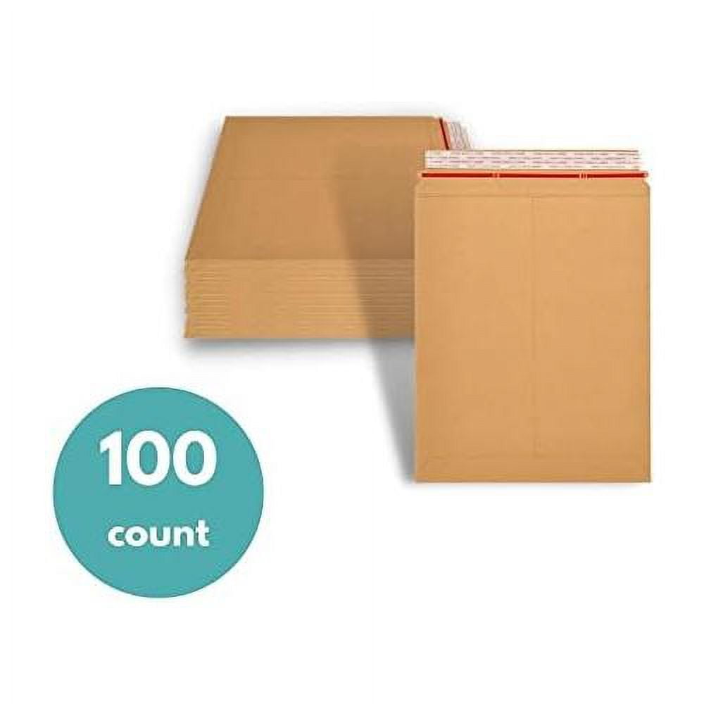 PSBM Rigid Mailers, 11X13.5 Inch, 100 Pack, Brown Cardboard Shipping ...