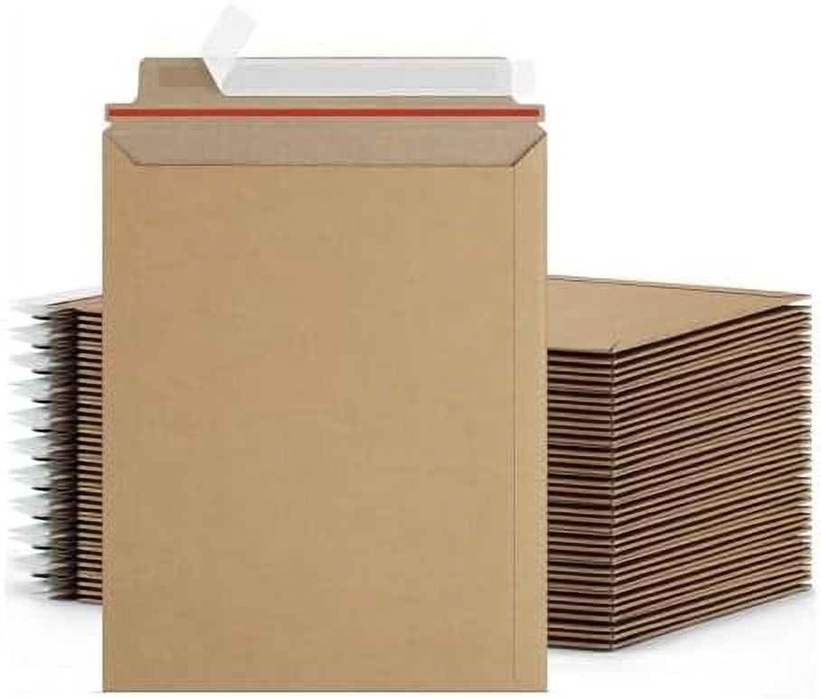 PSBM Rigid Mailers, 7x9 Inch, 100 Pack, Kraft Brown Cardboard Shipping ...