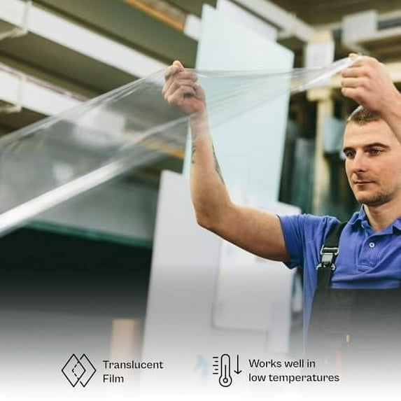 PSBM Stretch Wrap, 1 Pack, 12 Inch x 1500 Feet, 80 Gauge, Clear Plastic ...