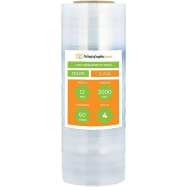 Blue Stretch Wrap for moving, 4 Pack of 15 Inch x 1000 Feet, 80 Gauge ...