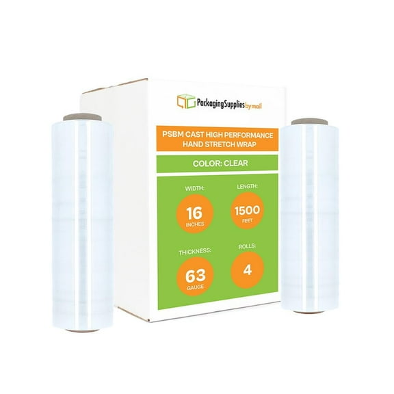 18" x 1000' Clear Plastic Shrink Wrap Roll, 80 Gauge 4 Rolls Pallet ...