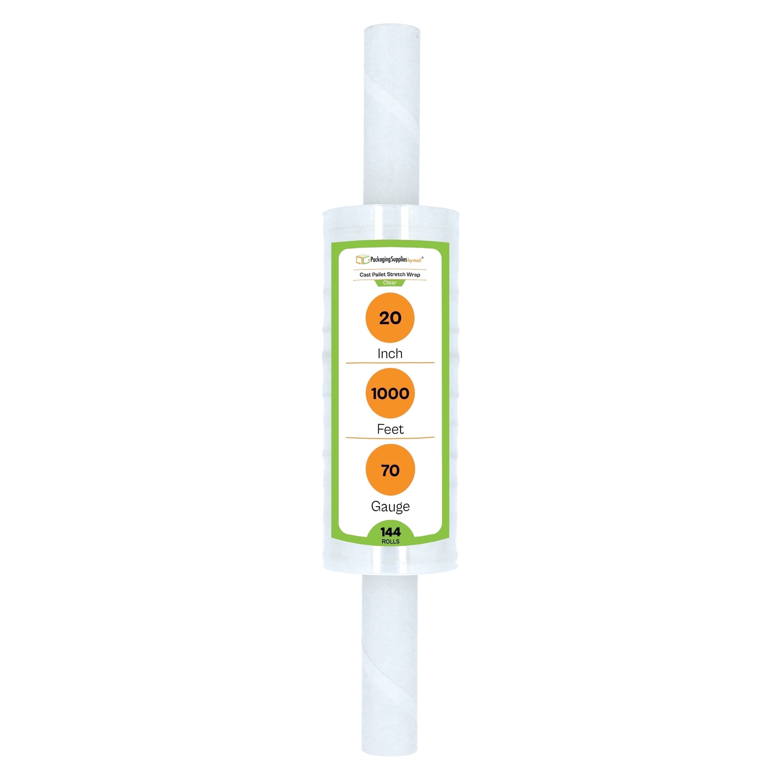 PSBM Cast Stretch Wrap with Extended Core Handles 20" x 1000' 144 Rolls ...