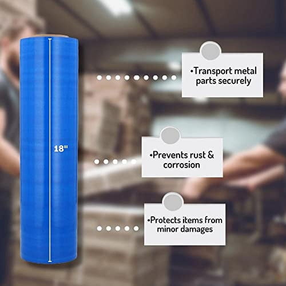 PSBM VCI Stretch Wrap, 4 Pack, 18 Inch x 1500 Feet, 100 Gauge, Aqua ...