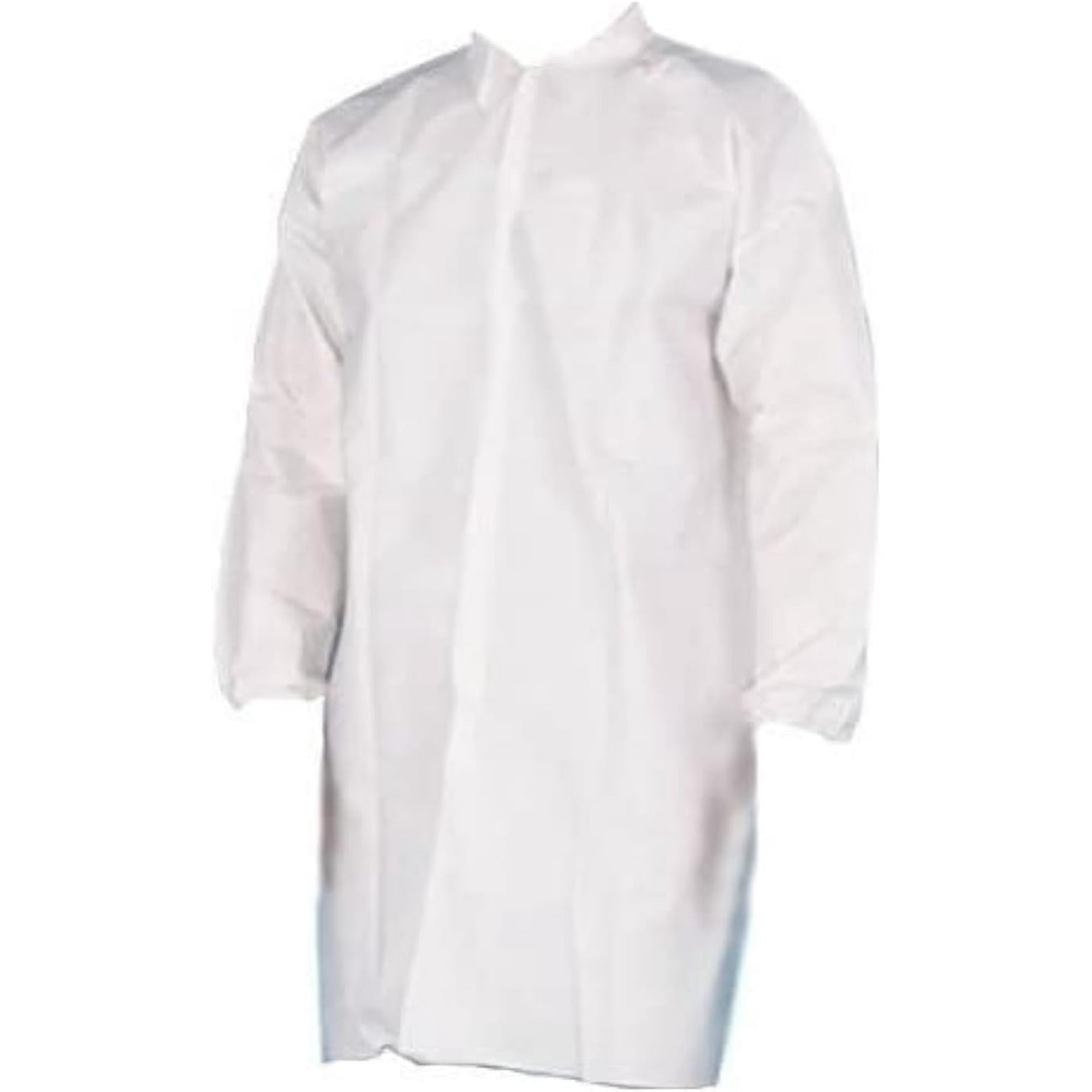 PSBM White Lab Coat for Doctors Nurses Unisex, Lightweight Disposable with Dust Protection, 50 ...