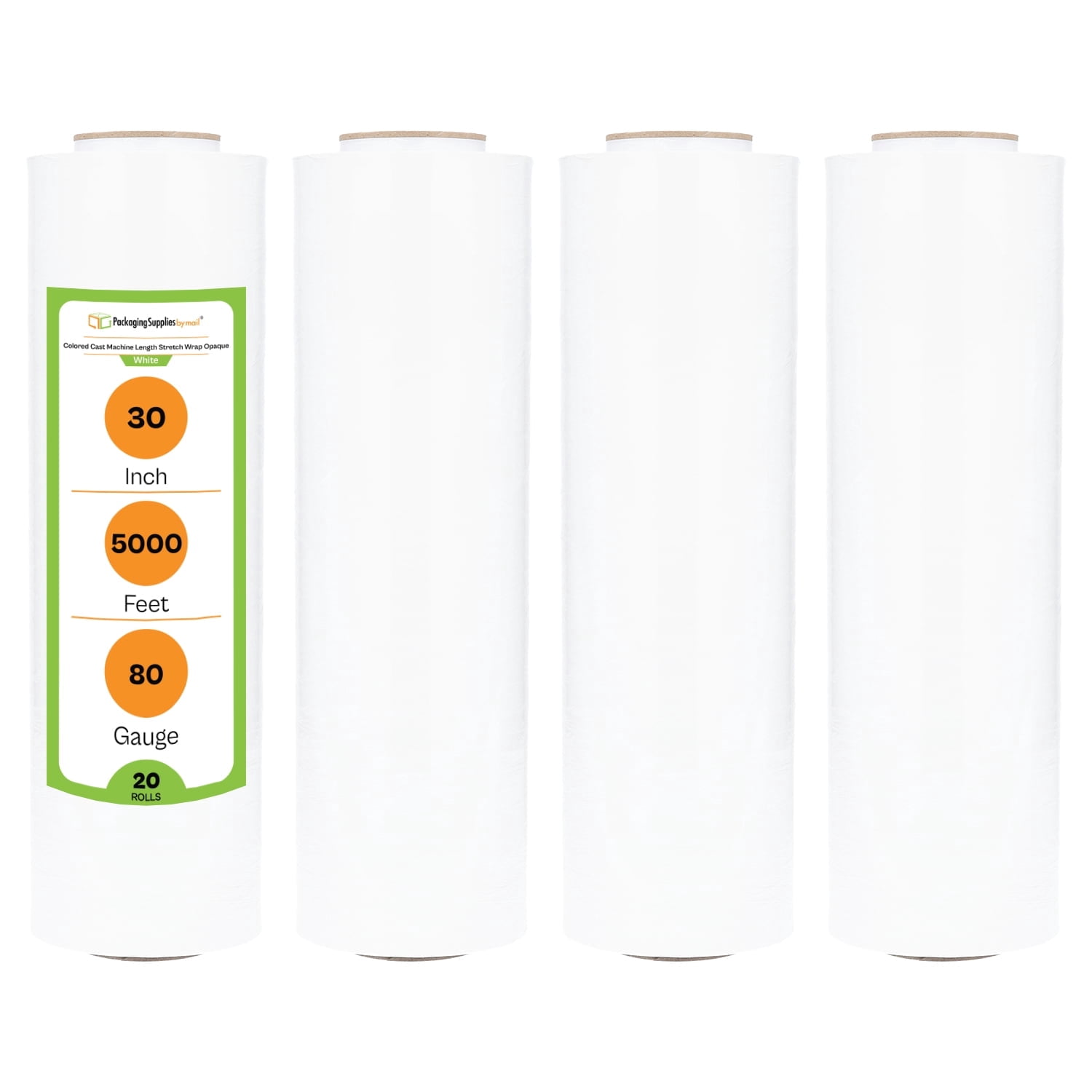 PSBM Cast Machine Stretch Wrap 30 Inch x 5000 Feet 20 Rolls 80 Gauge ...