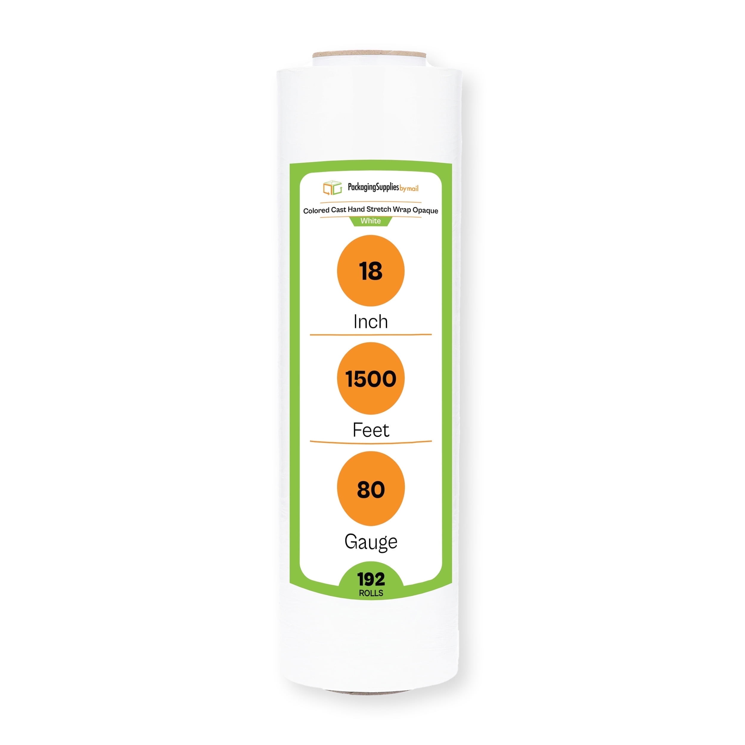 PSBM Cast Hand Stretch Wrap 18" x 1500' 192 Rolls 80 Gauge Plastic ...