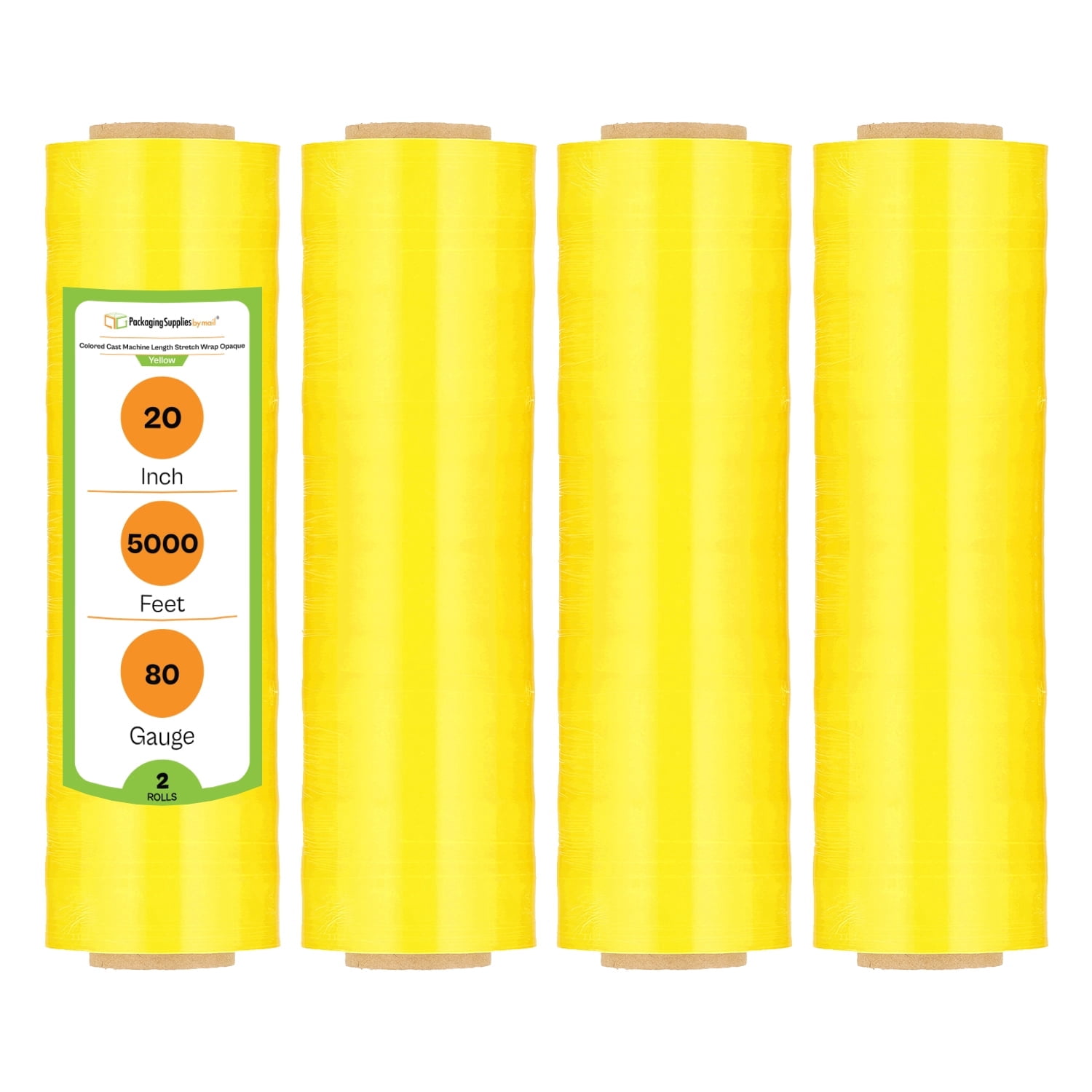 PSBM Cast Machine Stretch Wrap 20 Inch x 5000 Feet 2 Rolls 80 Gauge ...