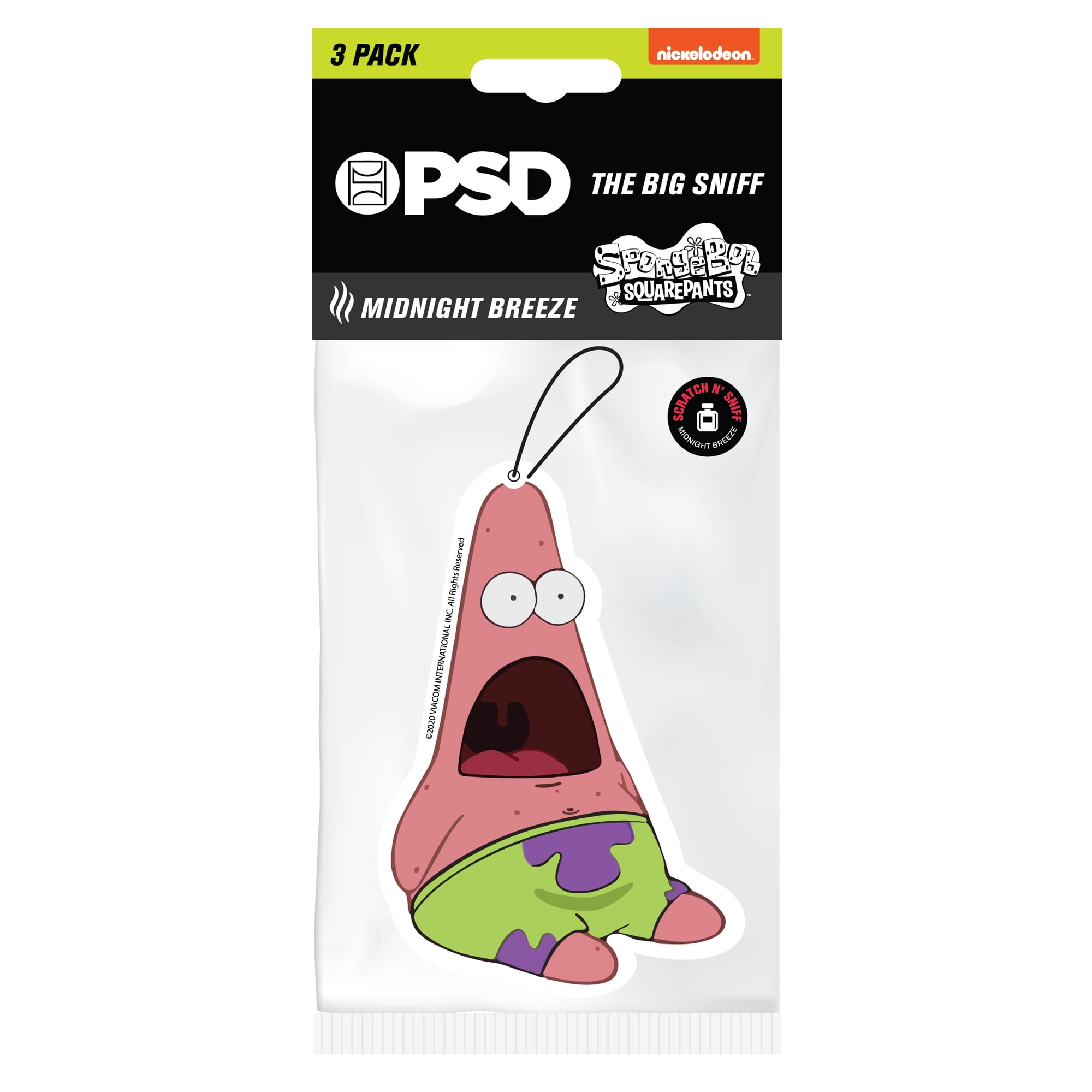 PSD Sponge Bob Patrick Shock Hanging Automotive Air Freshener 3 Pack is ...