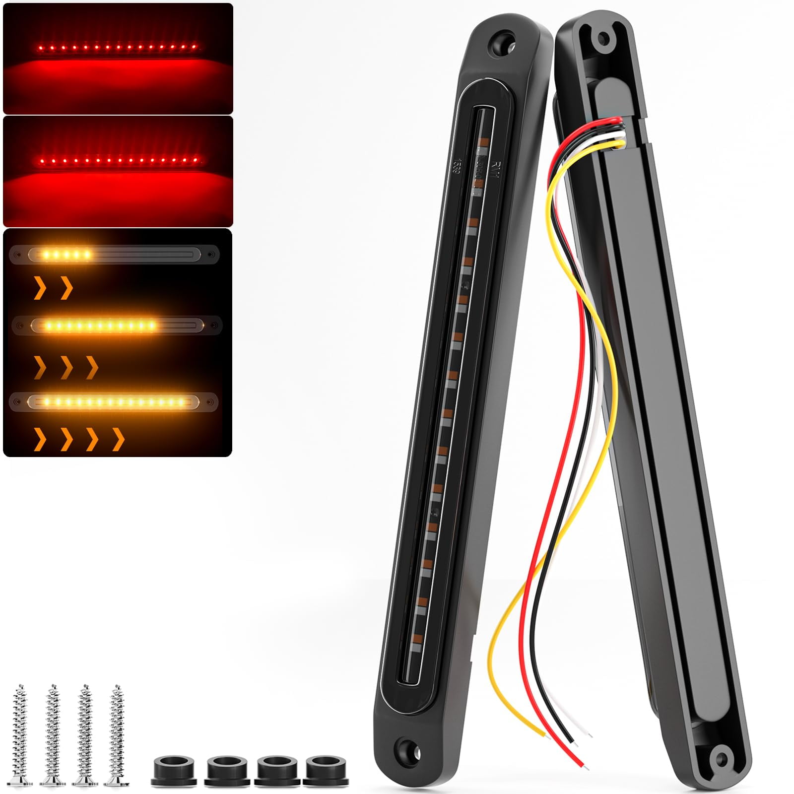 PSEQT 10" LED Trailer Tail Light Bar Brake Turn Signal Lights Assembly ...