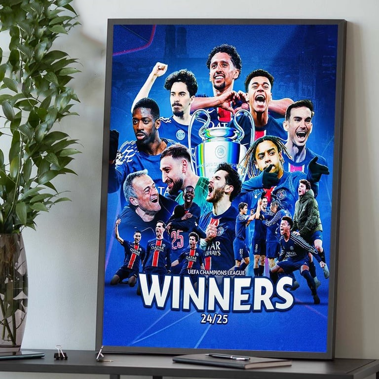 PSG Are 2025 UEFA Champions League Winners Poster Canvas Decor ...