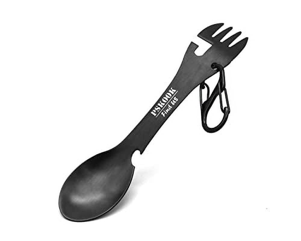 PSKOOK 5-in-1 Utility Tactical Spork, Stainless Steel Spoon & Bottle ...