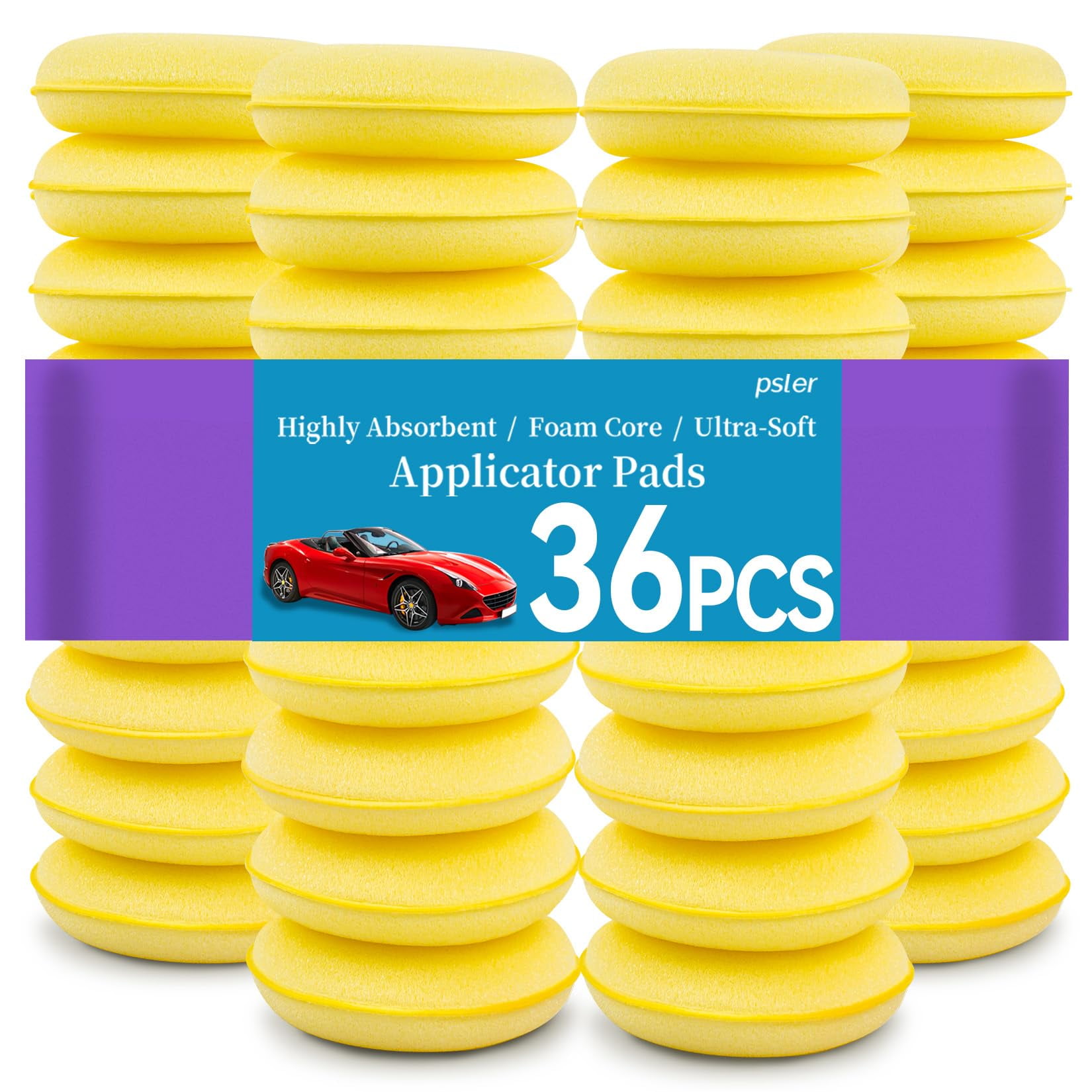PSLER 36 Pack Foam Applicator Pads - Foam Car Wax Applicator Pad ...