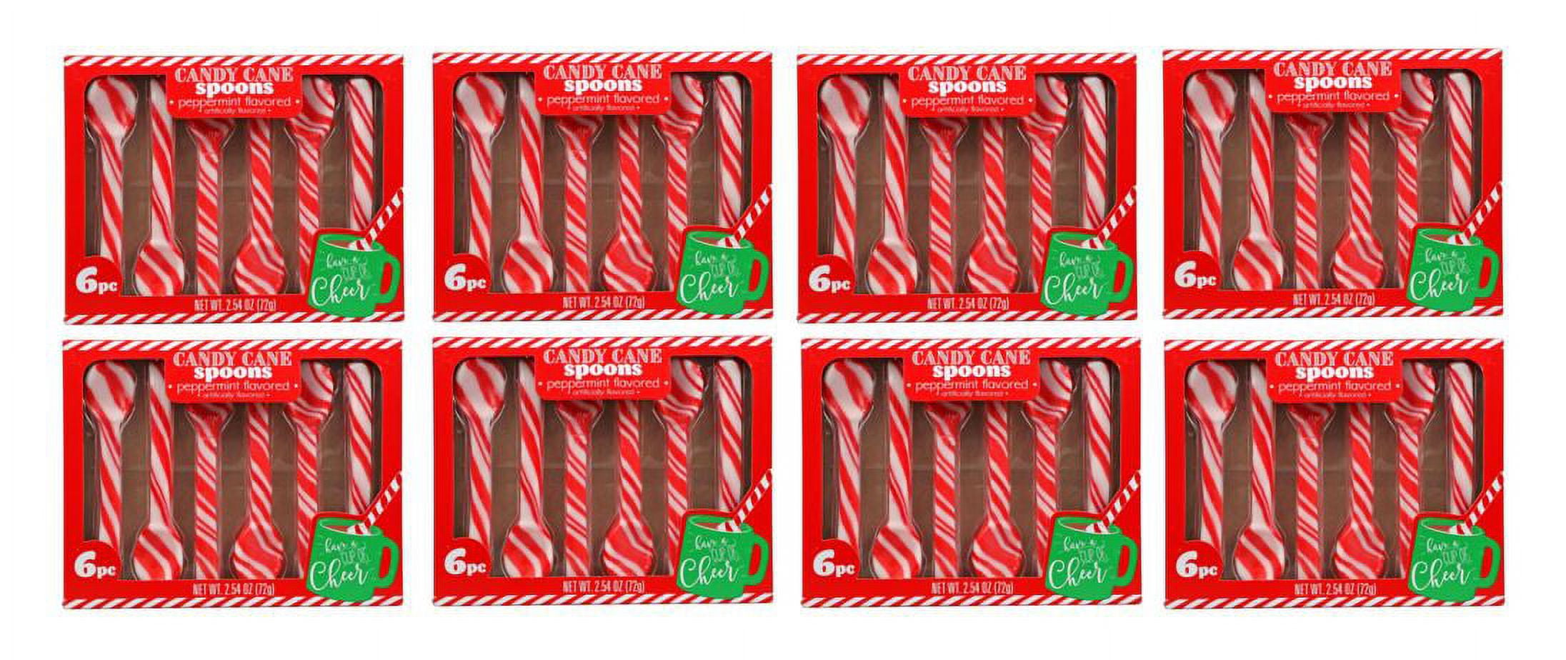 PSLLC Peppermint Candy Cane Spoons, 6-ct. Per Box - 8 Boxes (48 Spoons ...