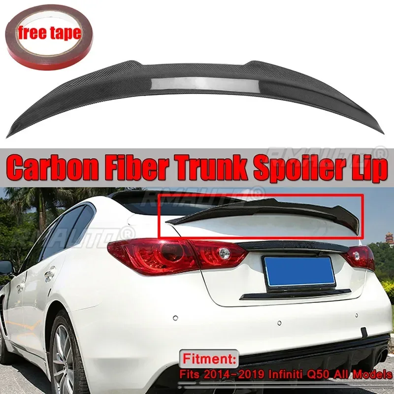 PSM Style Real Carbon Fiber Duckbill Car Rear Trunk Spoiler Wing Big ...