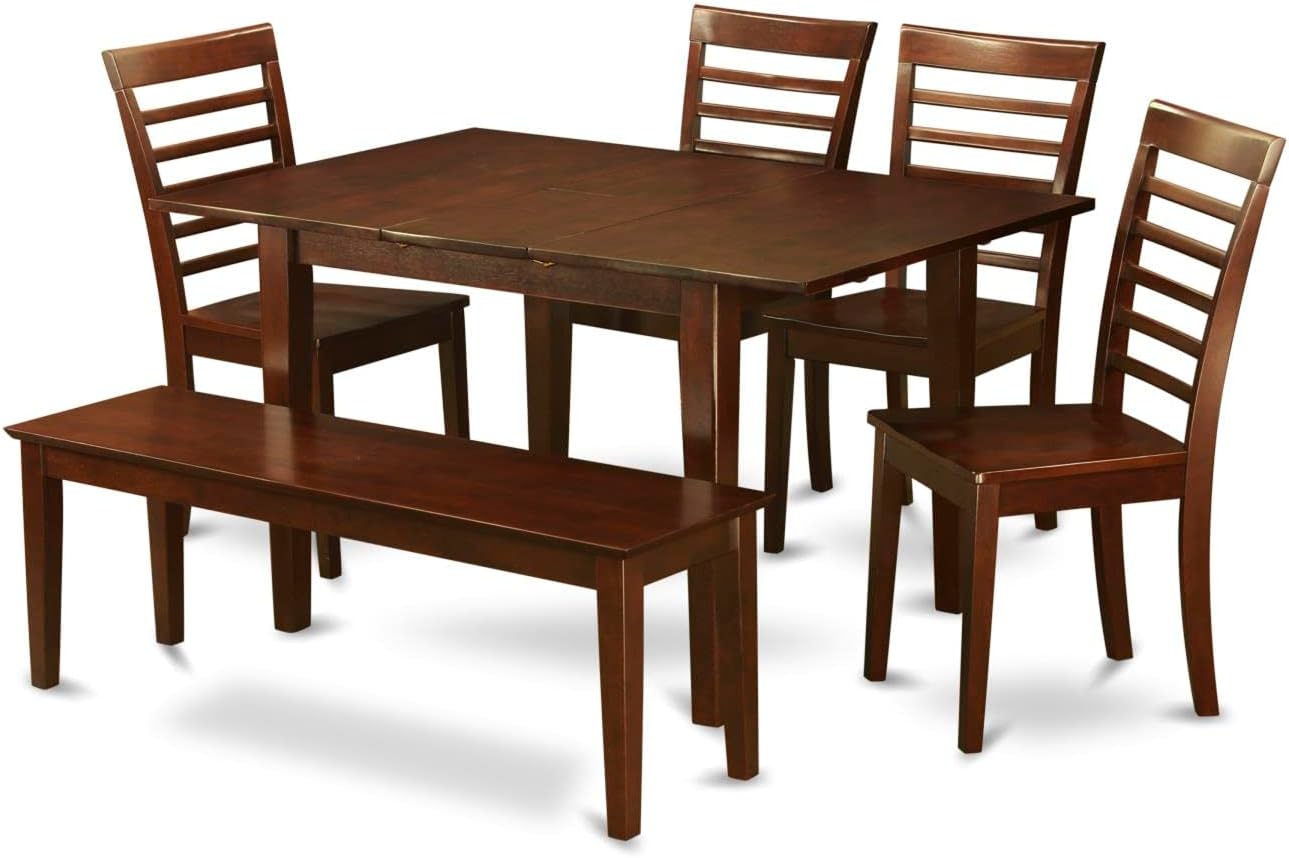 PSML7-SBR-C 7 Piece Modern Dining Set Consist of a Rectangle Wooden ...
