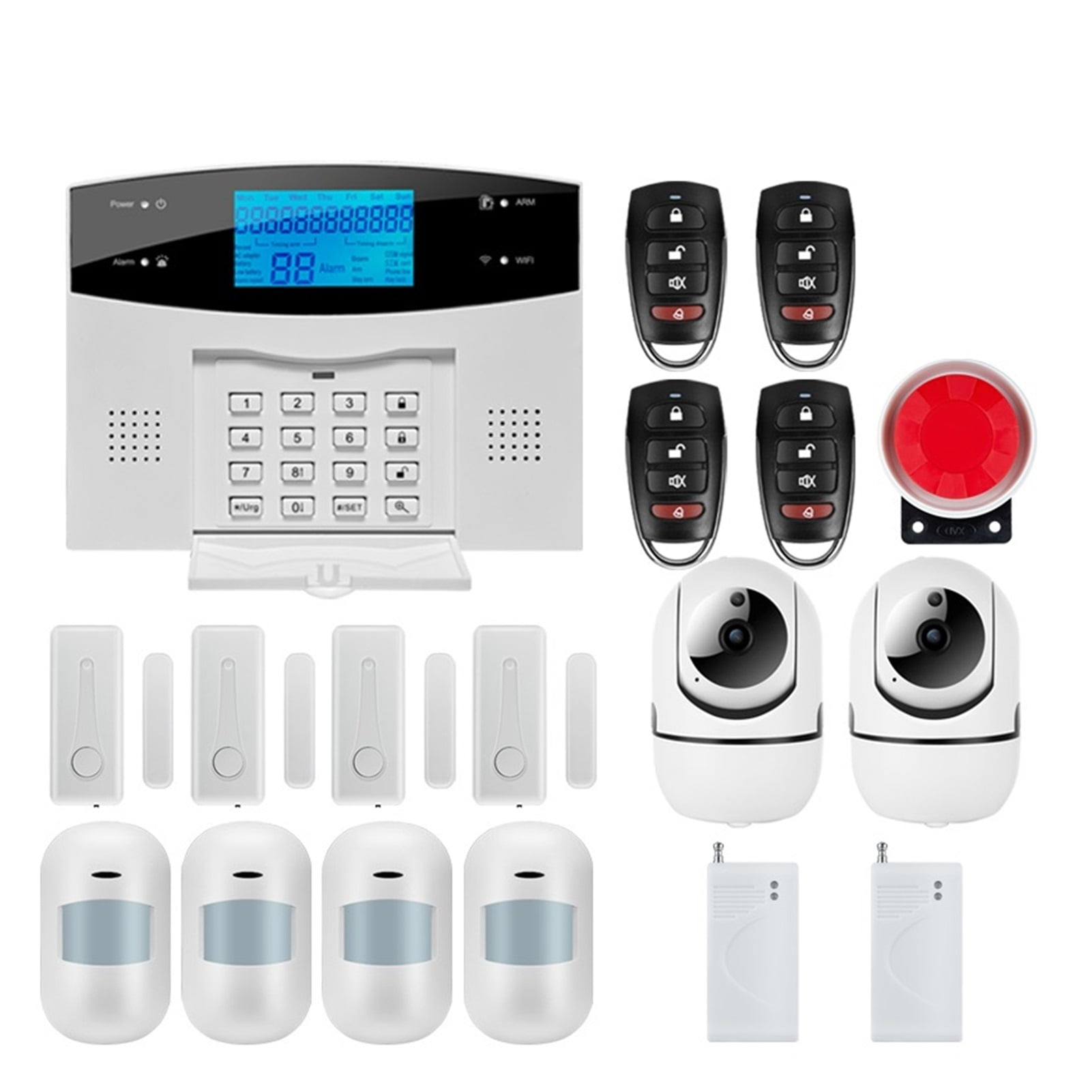 PSTN Alarm Security System 433MHz GSM WiFi Wireless Home Burglar ...