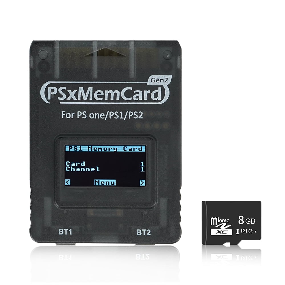 PSxMemCard Gen2 Memory Card for PS1 PS2 OS One Console with 8GB MicroSD ...