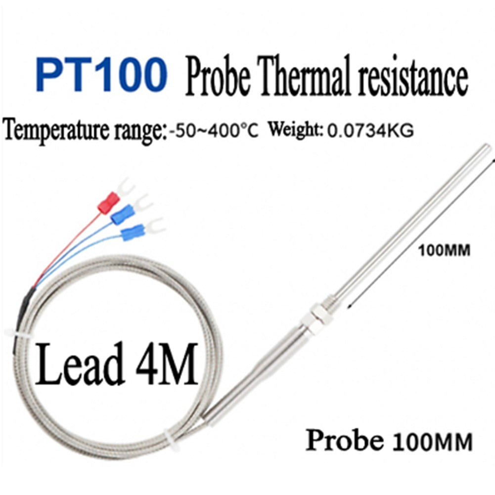 PT100 RTD Temperature Sensor Probe -50-400℃ 50/100mm 1-5meter Cable ...
