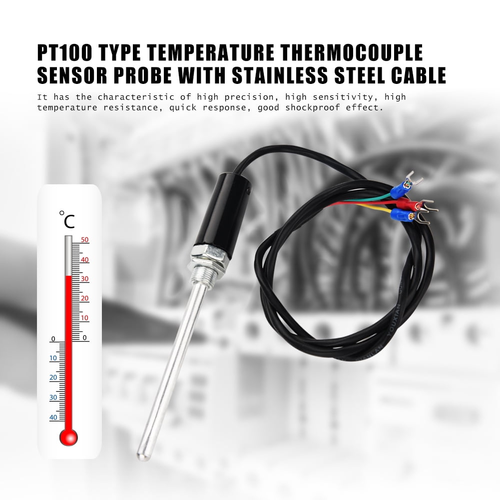 Neyseki PT100 Type Temperature Thermocouple Sensor Probe with Stainless ...