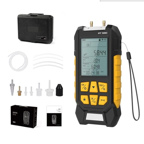 PT530 Digital Manometer DUAL Port Gas Pressure Tester Air Pressure ...