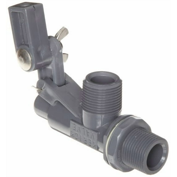 PT75SS PVC Float Valve, Tank Mount, 37 gpm at 60 psi, 3/4" NPT Male ...