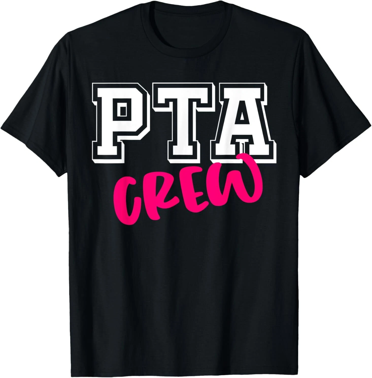 PTA Crew â€“ Bold Varsity & Handwritten Text Design T-Shirt - Walmart.com