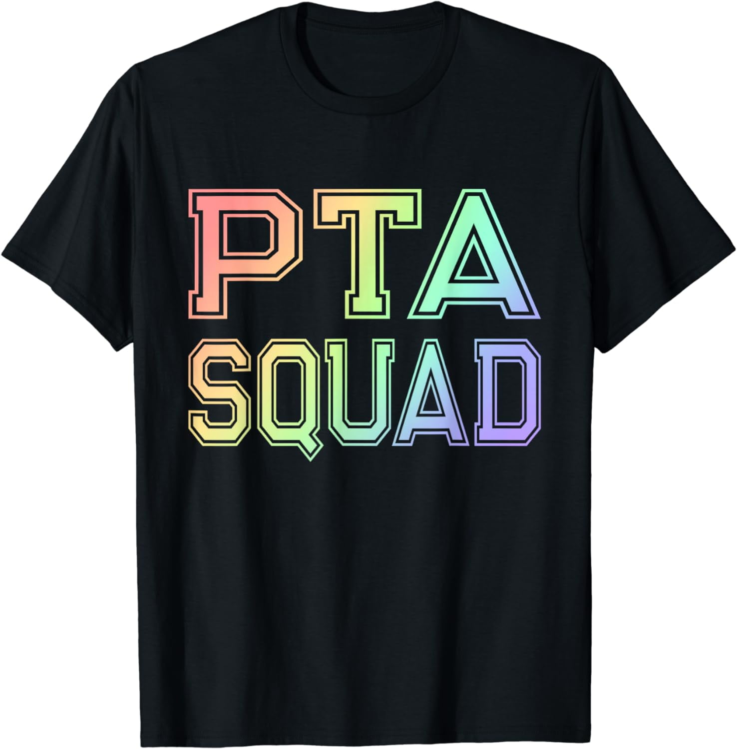 PTA Squad - Parent Teacher Organization Association Rainbow T-Shirt ...