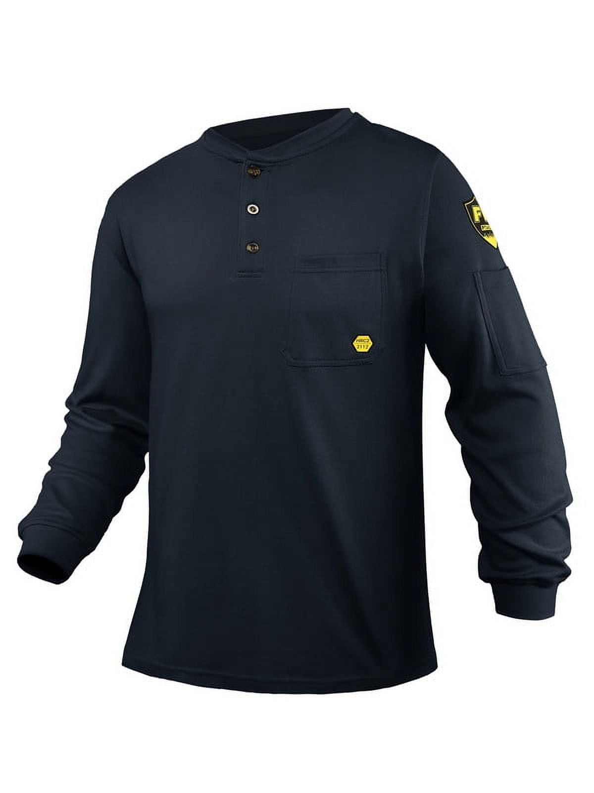 PTAHDUS FR Shirts for Men, 5.5oz Flame Resistant Shirts Long Sleeve for ...