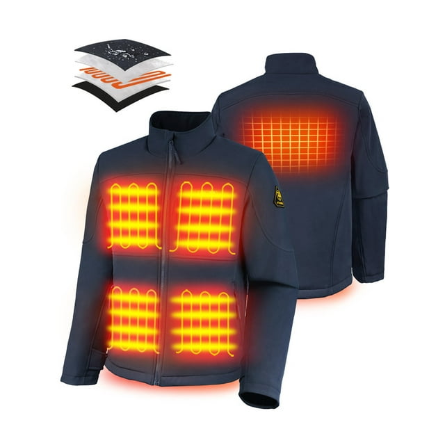 PTAHDUS Men’s Heated Jacket with Battery Pack 7.4V, with Hand Warmer ...