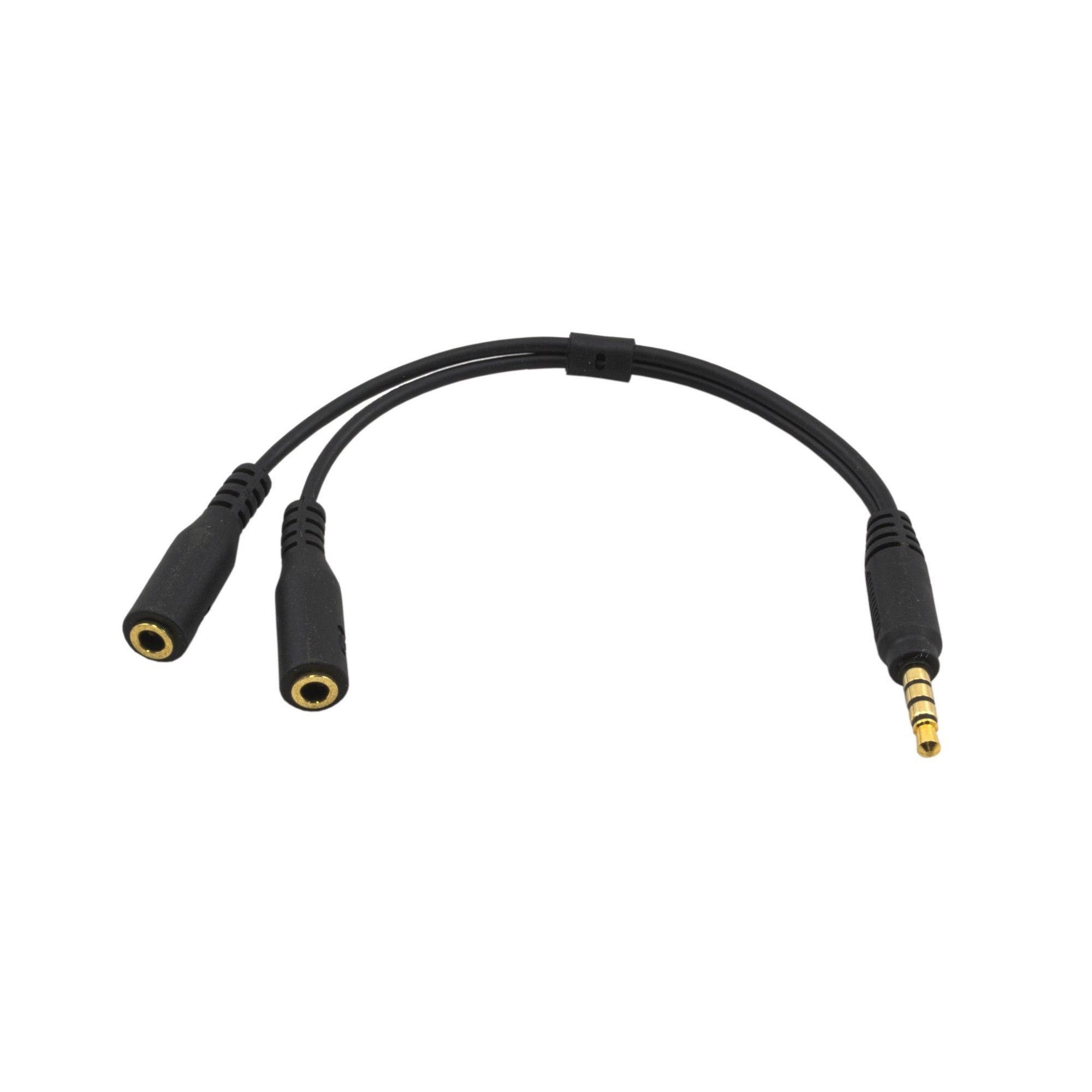 PTC 3.5mm Gold Series Headphone and Microphone Adapter, Black - Walmart.com