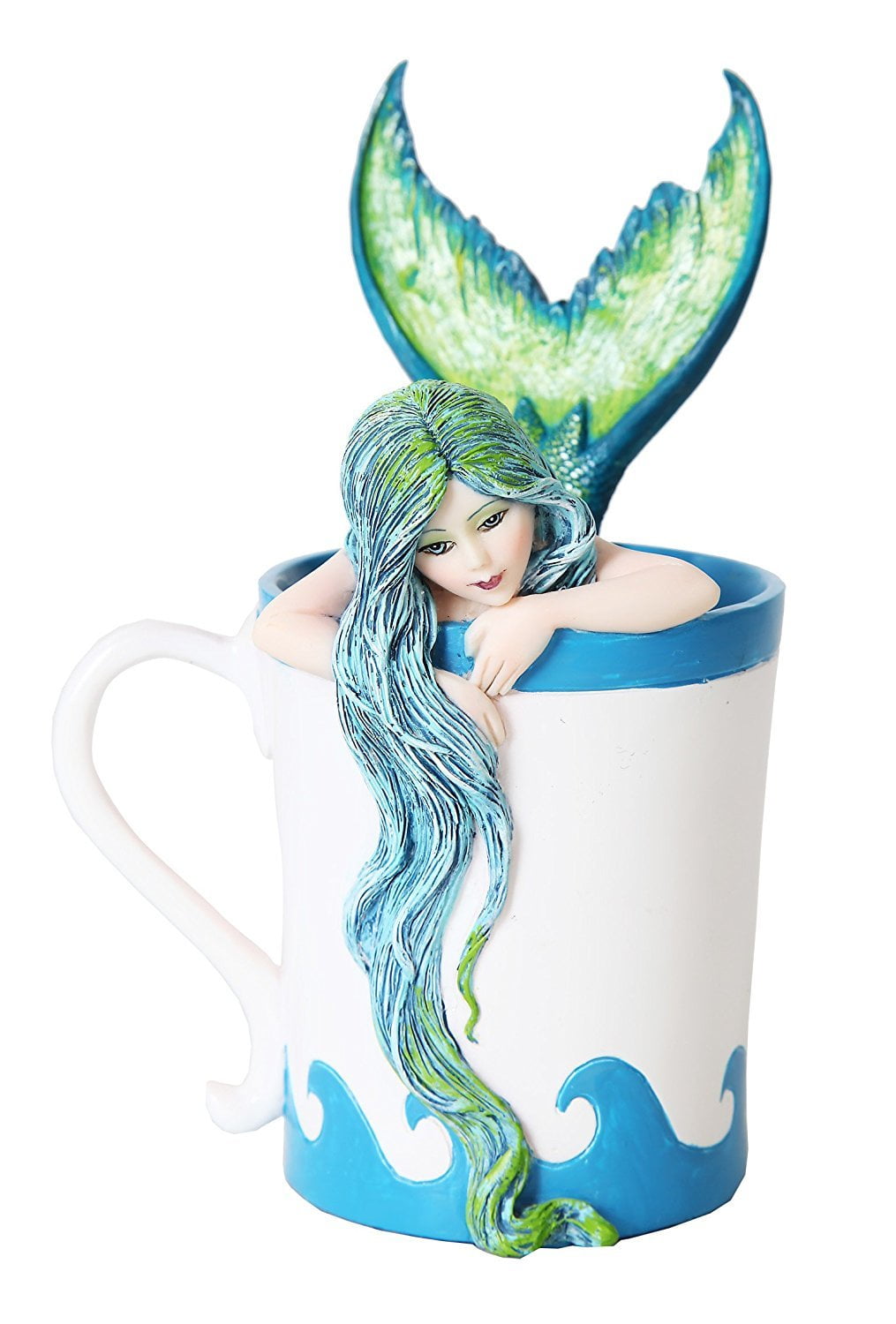 PTC 5.25 Inch Morning Bliss Mermaid in Coffee Cup Statue Figurine ...
