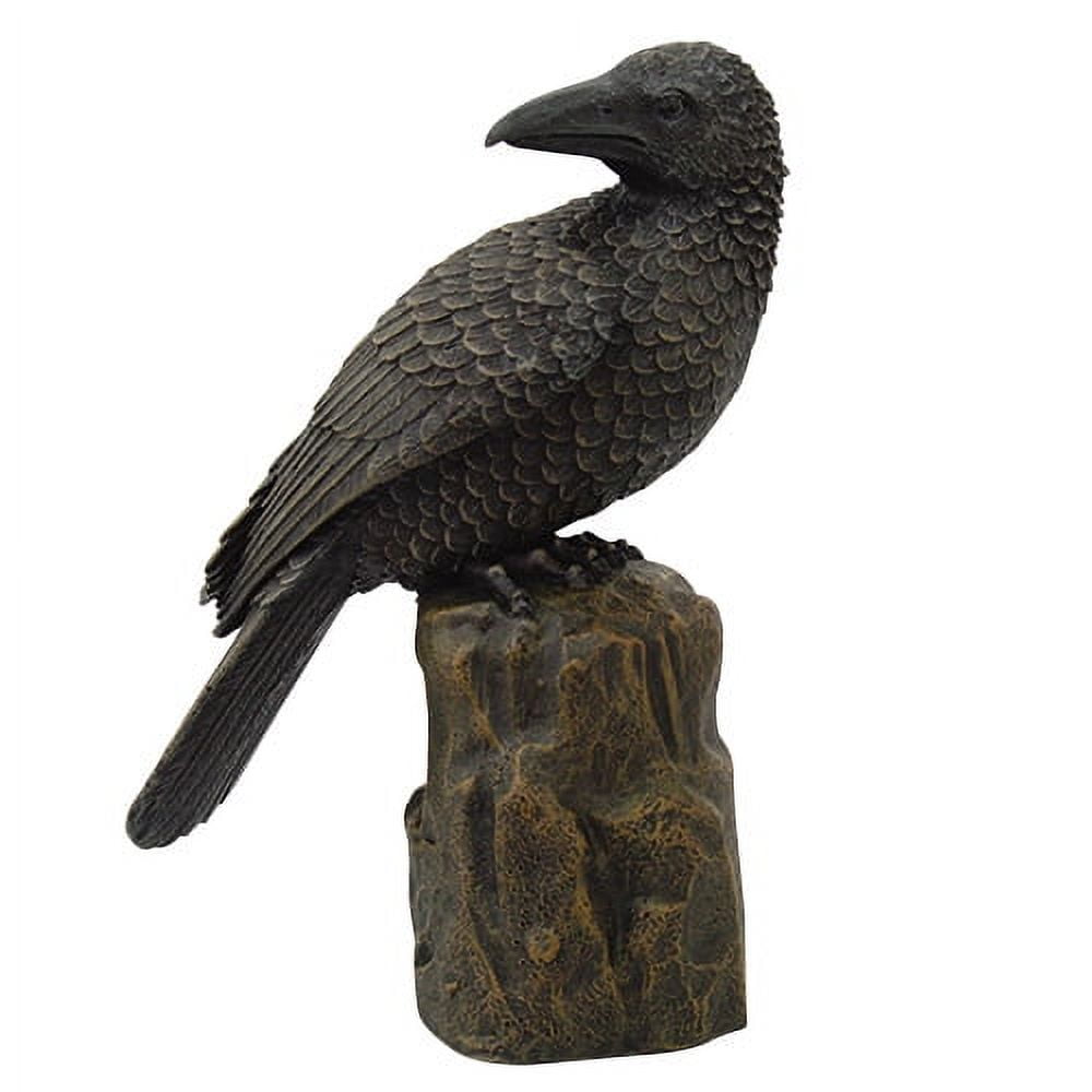 PTC 8 Inch Dark Raven on Large Rock Platform Resin Statue Figurine ...